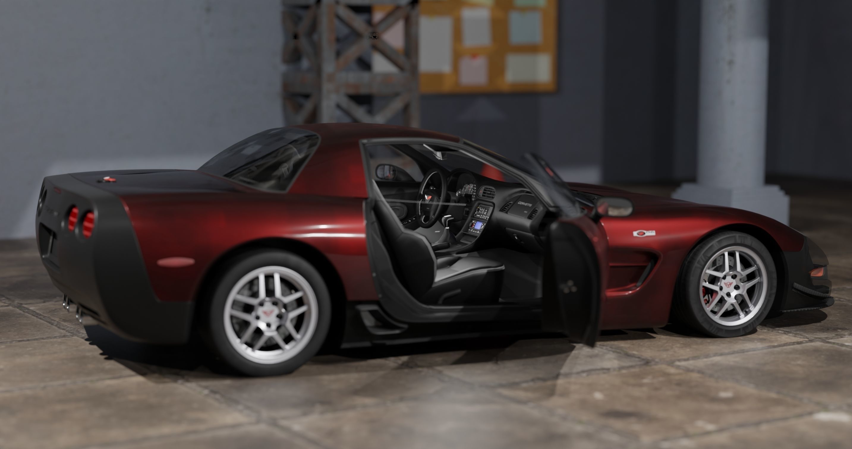 Realistic Corvette C5 3D model | CGTrader
