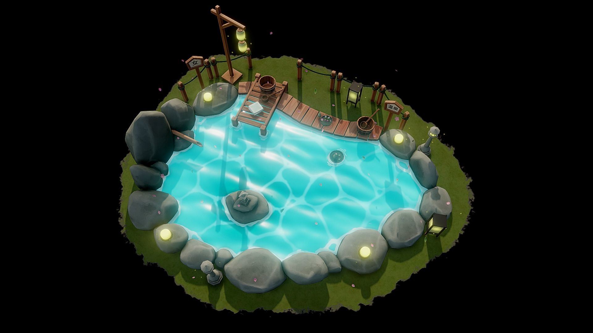 3D model Japanese Hot Spring VR / AR / low-poly | CGTrader