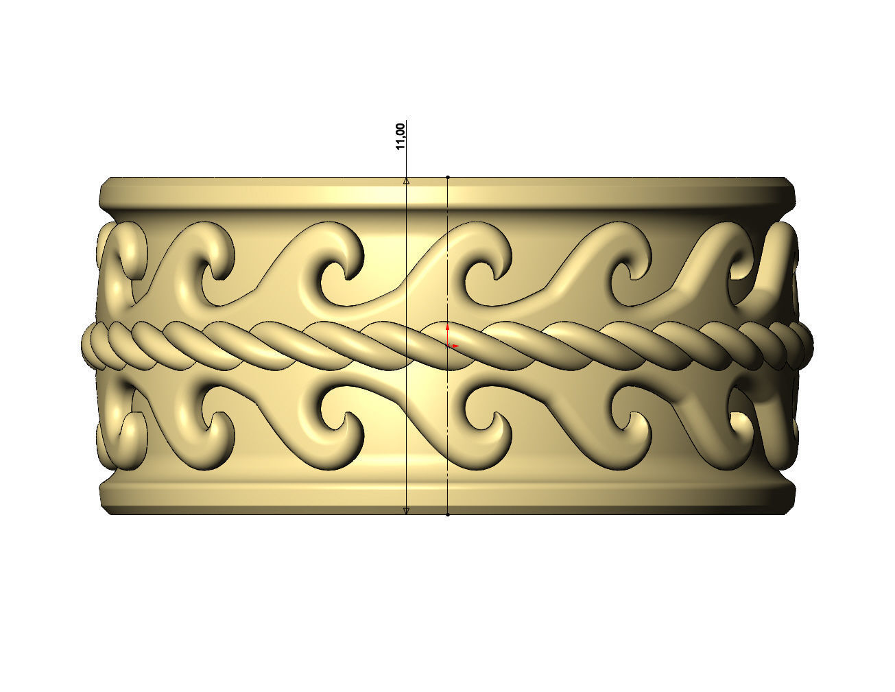 Rope double greek key wave band US sizes 7 8 9 3D model 3D printable ...