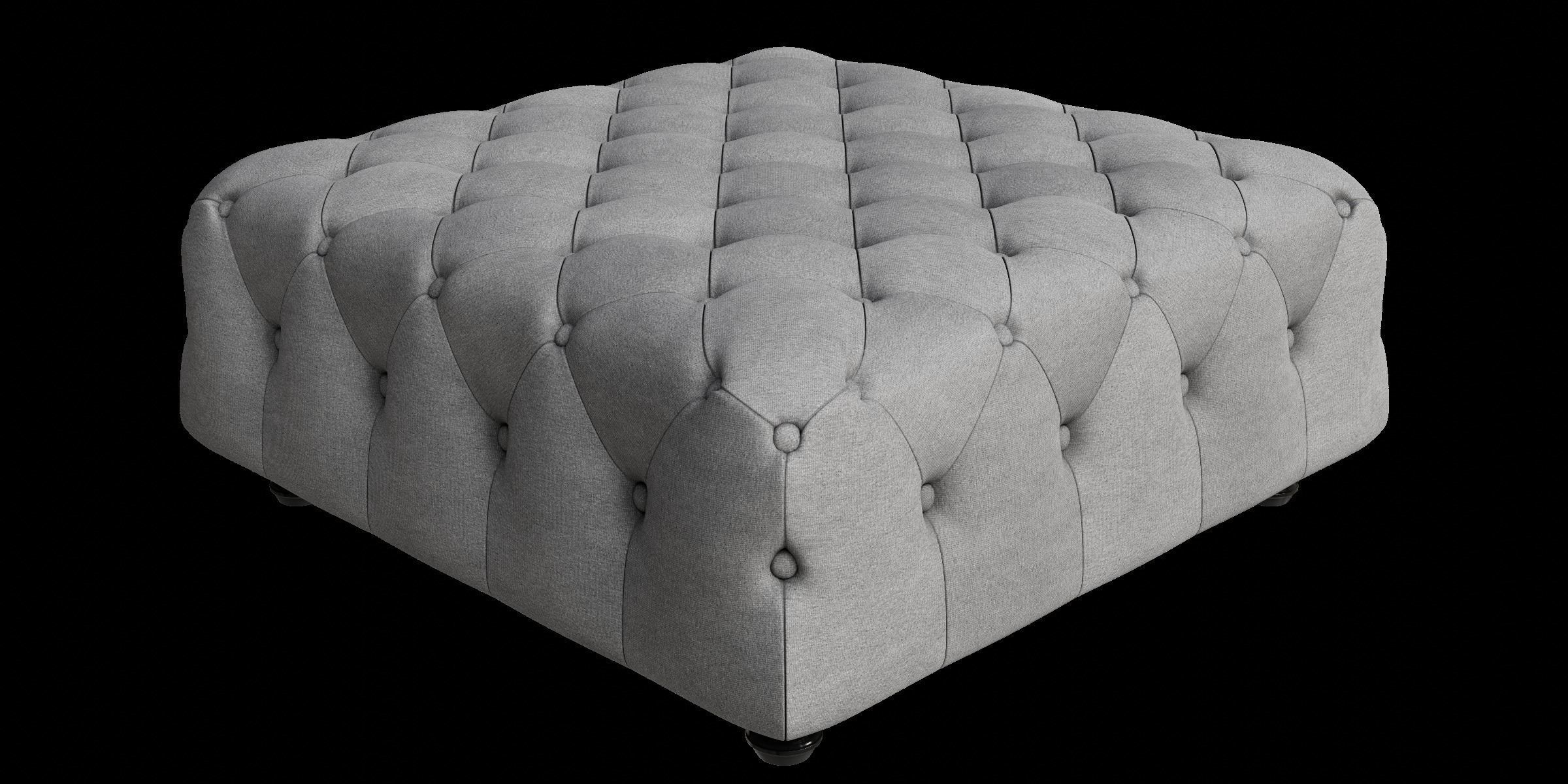 Large Pearl Grey Fabric Ottoman 3D model | CGTrader