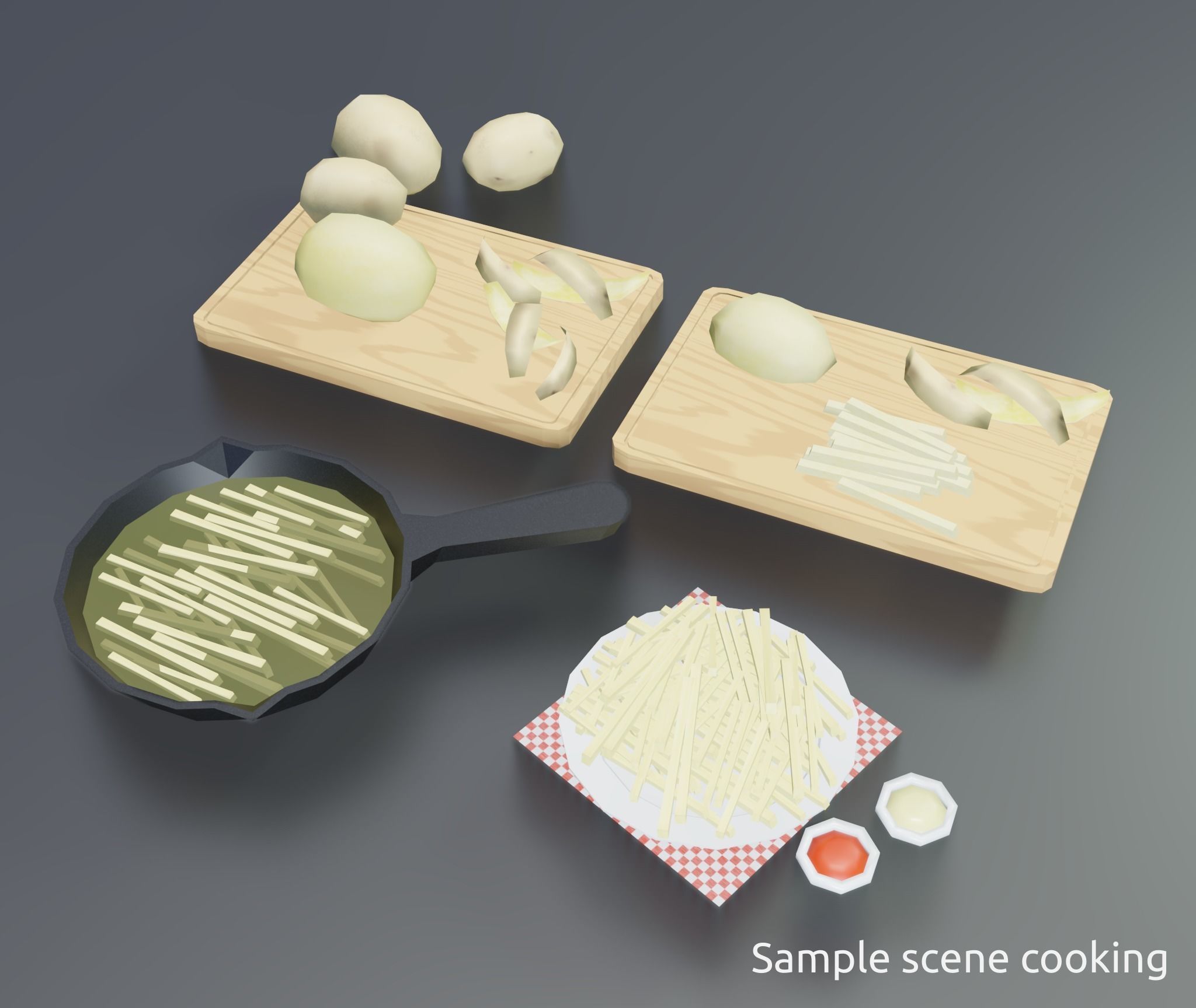 3D model Potato growing and cooking set VR / AR / low-poly | CGTrader
