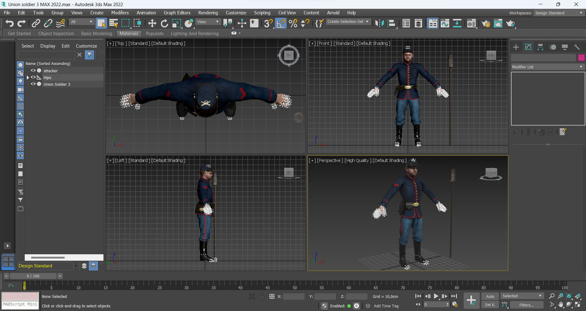 3D model Union Soldier 3 - Artillery VR / AR / low-poly | CGTrader