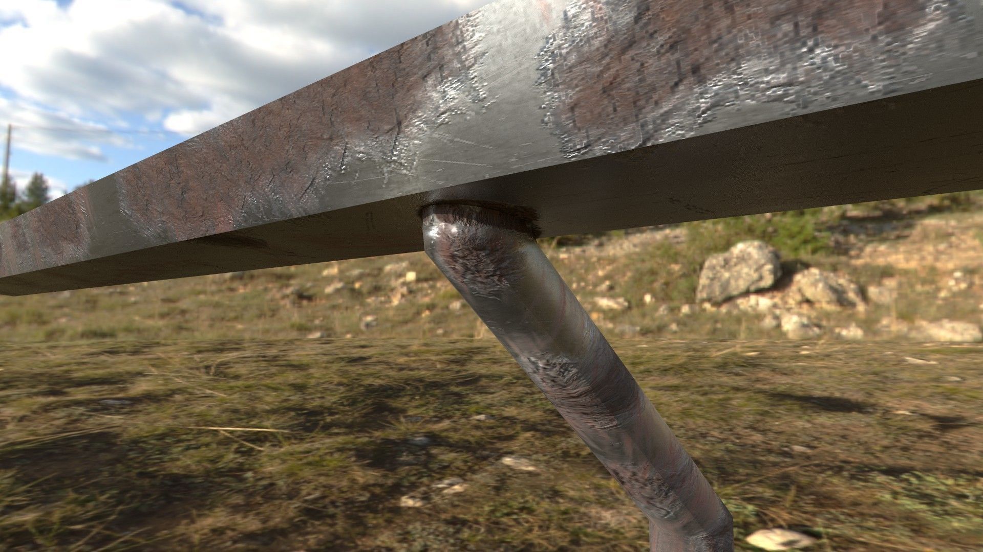 3D model Rustic Relic Weathered Drainpipe Burlan Eduction Pipe for ...