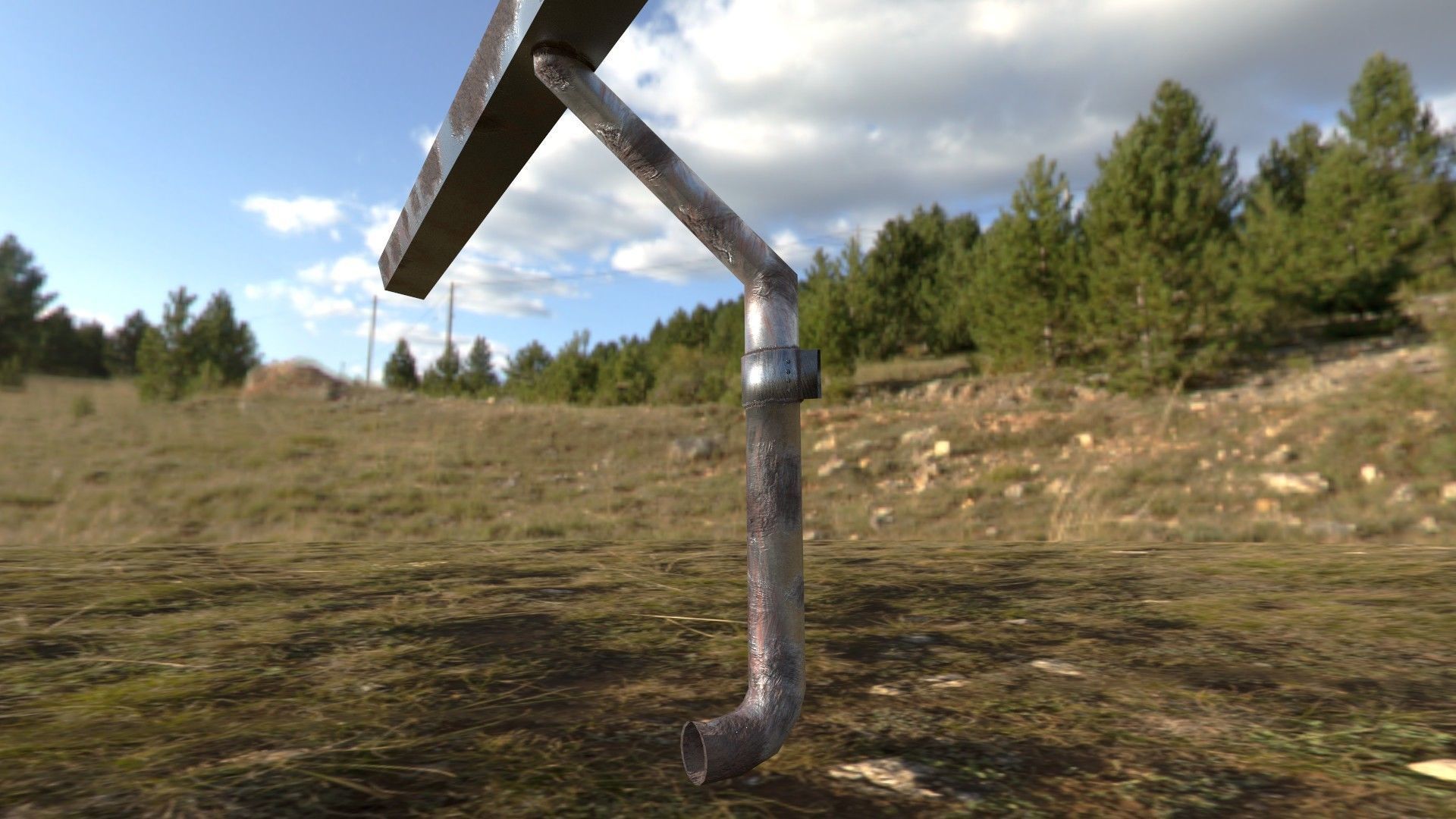 3D model Rustic Relic Weathered Drainpipe Burlan Eduction Pipe for ...