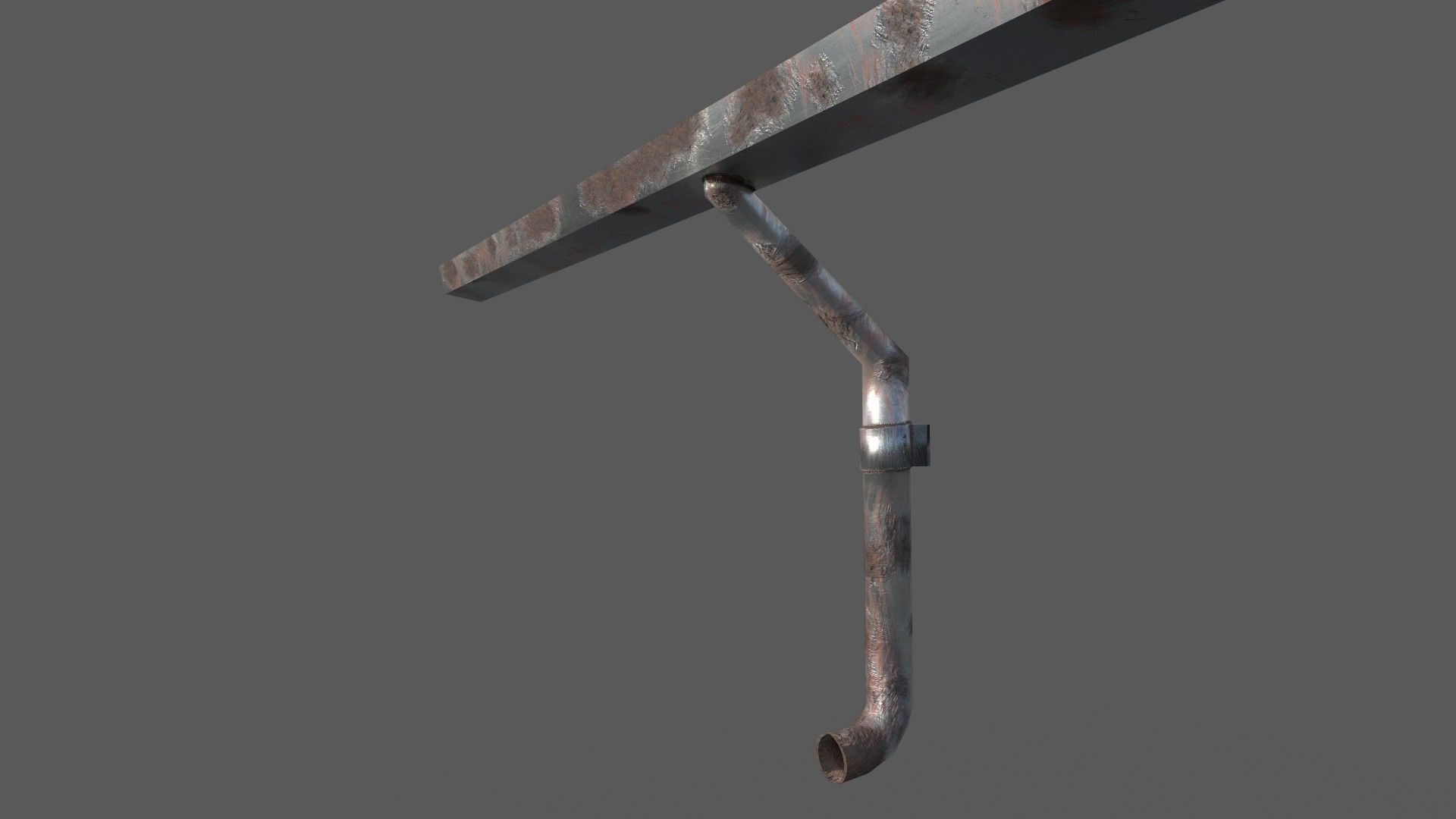 3D model Rustic Relic Weathered Drainpipe Burlan Eduction Pipe for ...