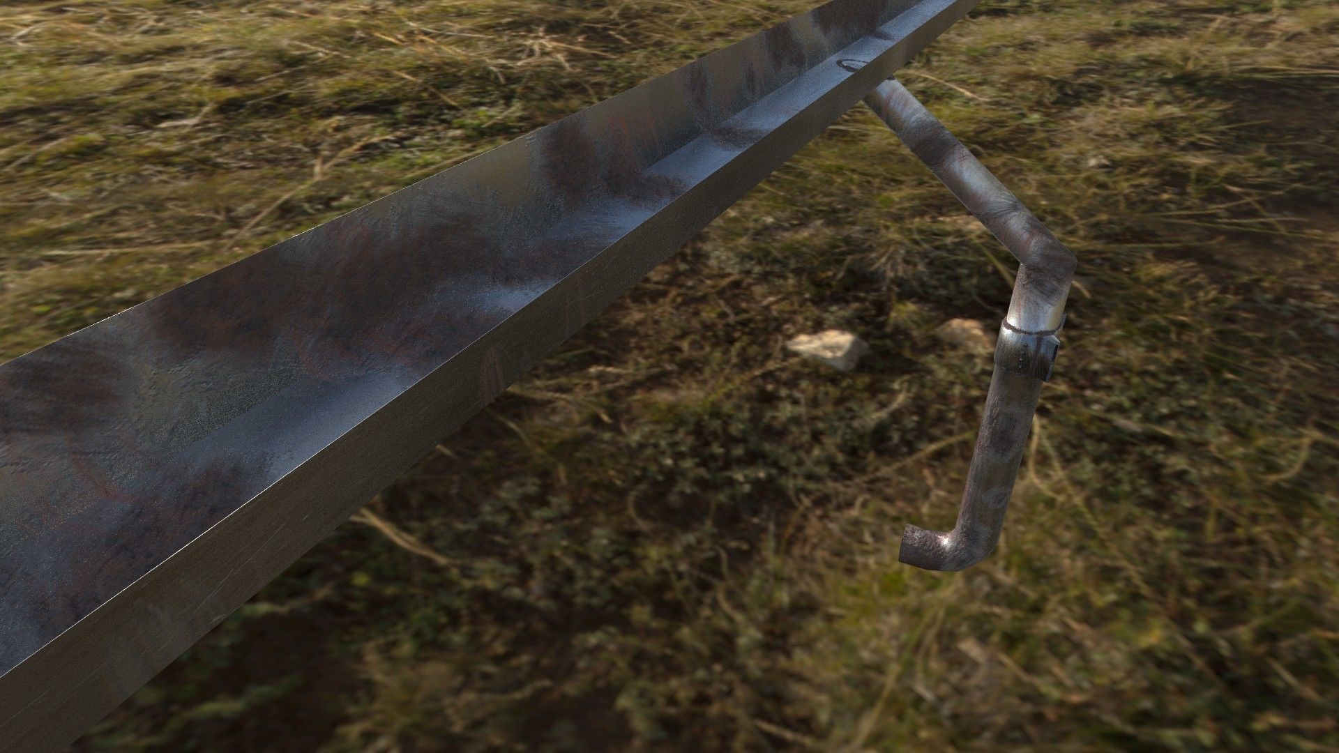 3D model Rustic Relic Weathered Drainpipe Burlan Eduction Pipe for ...