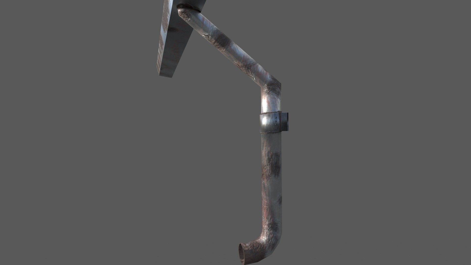 3D model Rustic Relic Weathered Drainpipe Burlan Eduction Pipe for ...