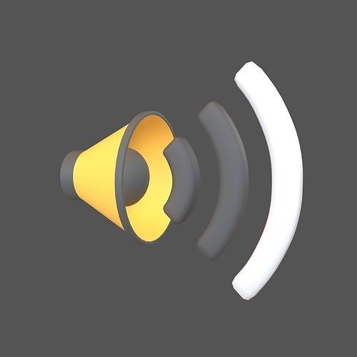3D model Sound Volume Icon v1 005 VR / AR / low-poly | CGTrader