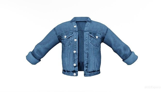 3D model Stylish Unisex Rigged Jeans Jacket VR / AR / low-poly | CGTrader