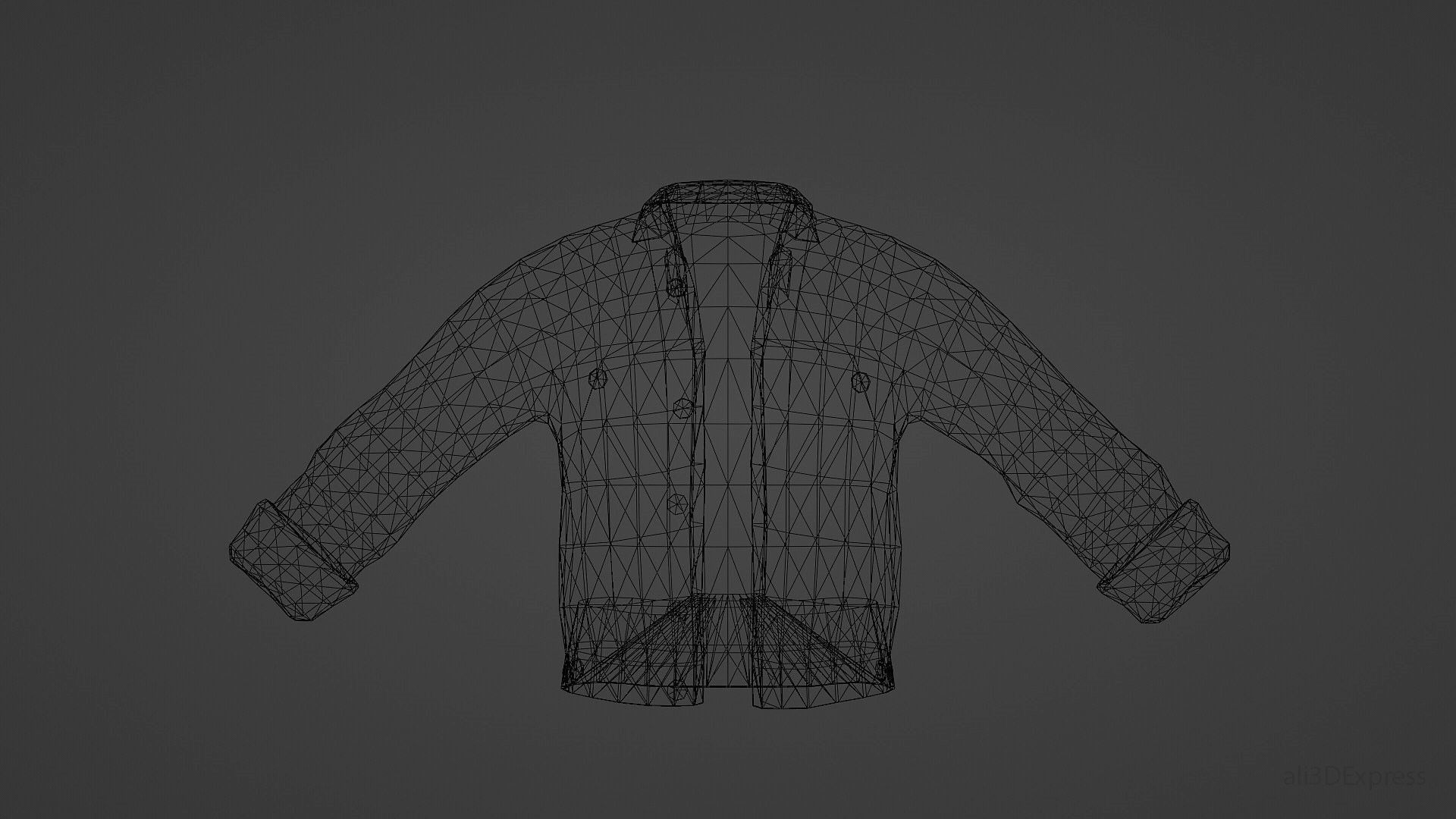 3D model Stylish Unisex Rigged Jeans Jacket VR / AR / low-poly | CGTrader