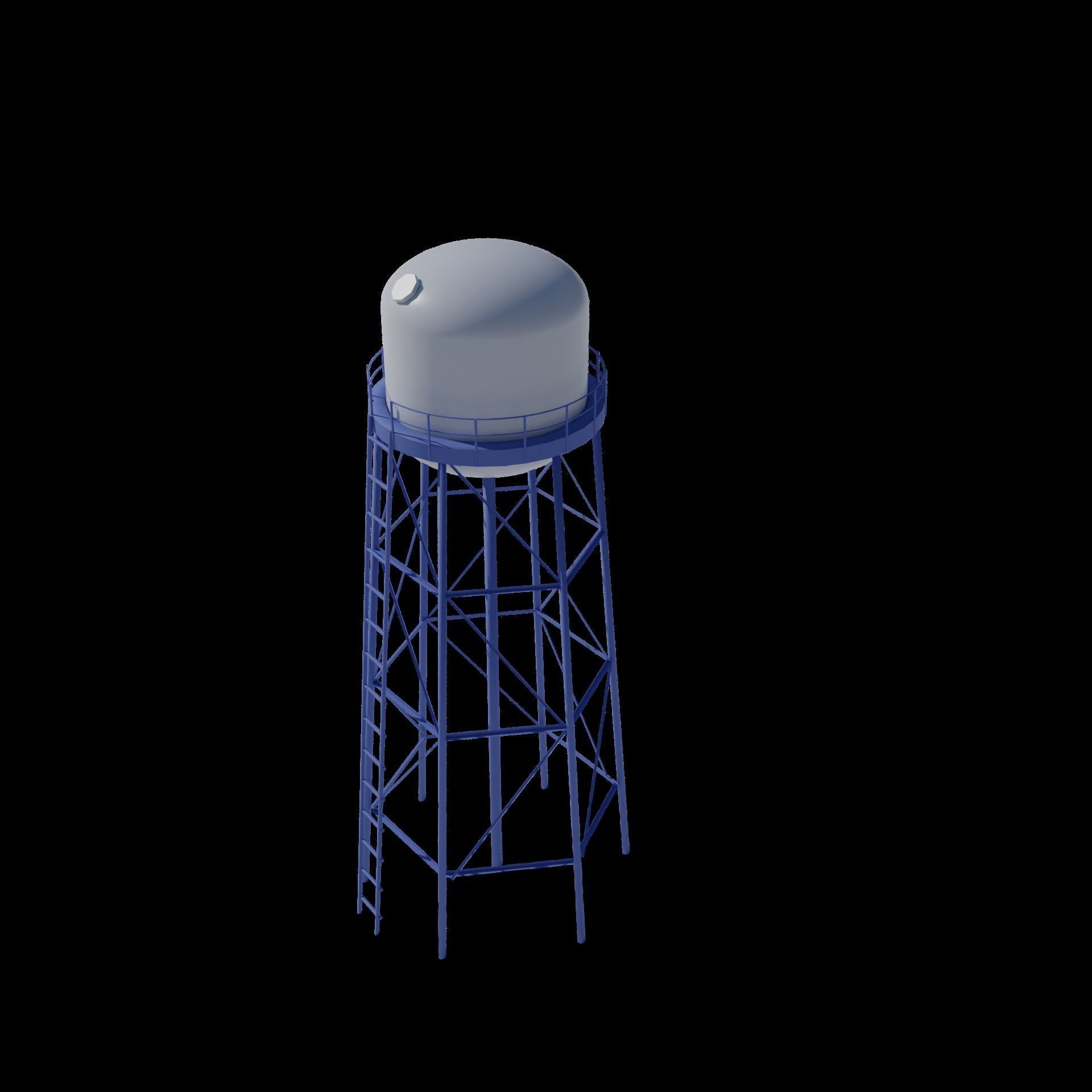 3D model Round Overhead Tank - Cylindrical VR / AR / low-poly | CGTrader