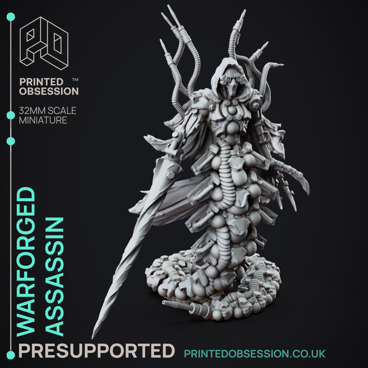 Warforged Assassin - 3D Printable TTRPG - PRESUPPORTED - 32mm 3D model ...