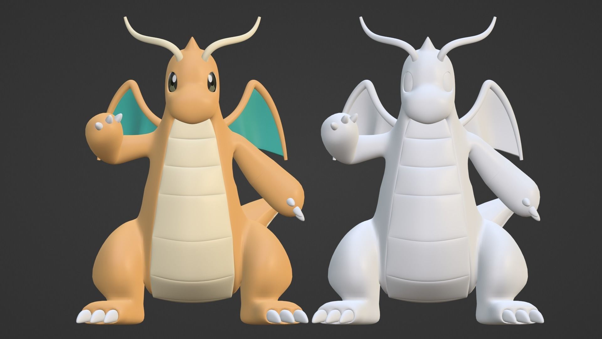 Dragonite - Pokemon 3D model rigged | CGTrader