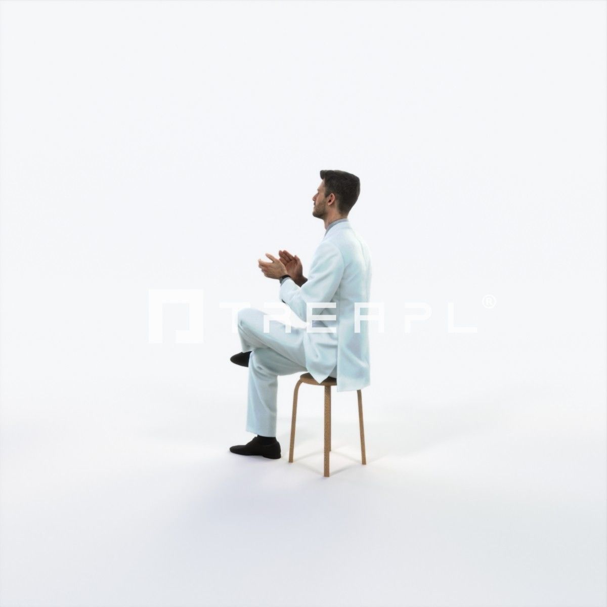 3D model Posture 19M Clapping Sitting Elegant Business Man VR / AR ...