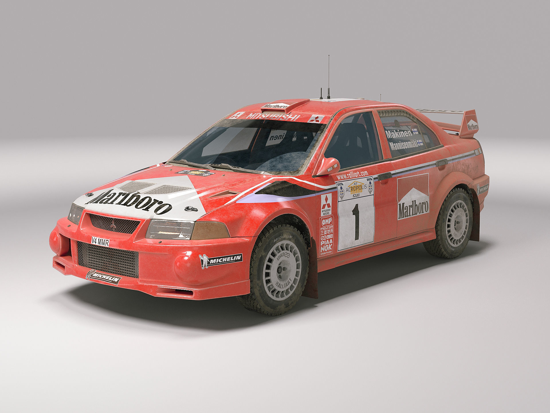 Mitsubishi Lancer Evo VI WRC 2000 3D model rigged | CGTrader
