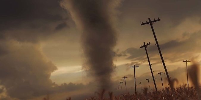 Animated Looping VDB Tornado with Ground Swirl - 900 Frames 3D model ...
