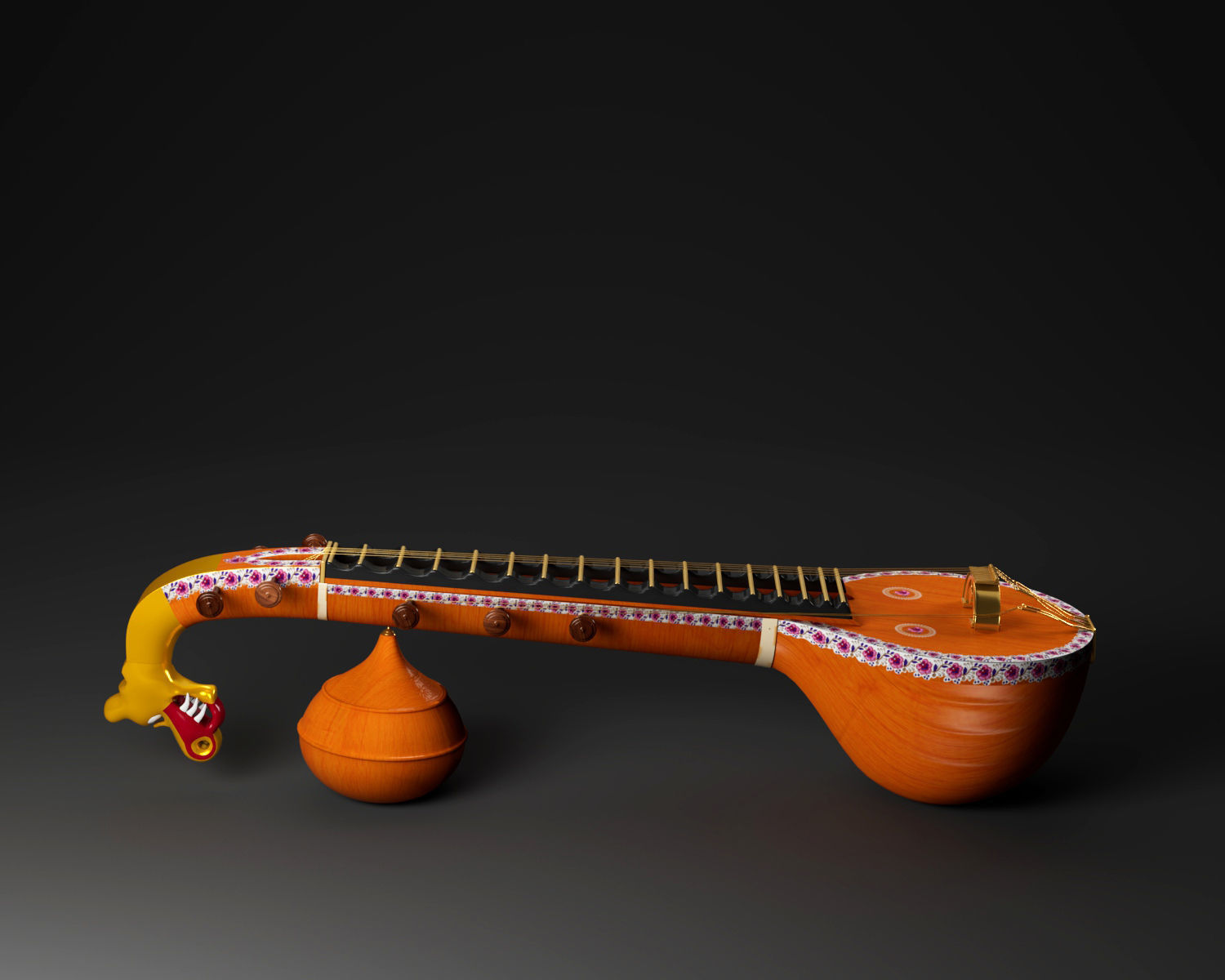 Veena Music Instrument 3D model | CGTrader