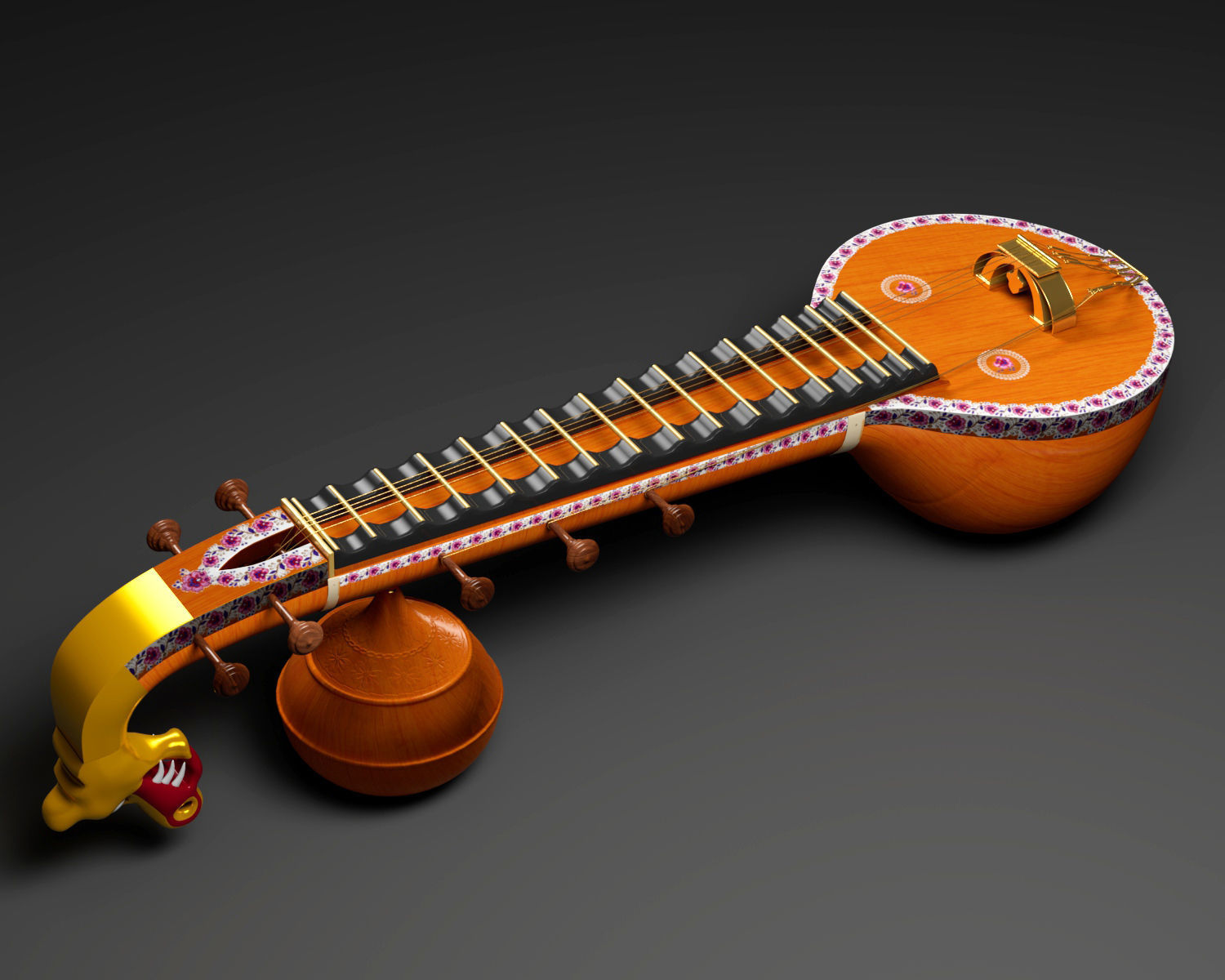 Veena Music Instrument 3D model | CGTrader