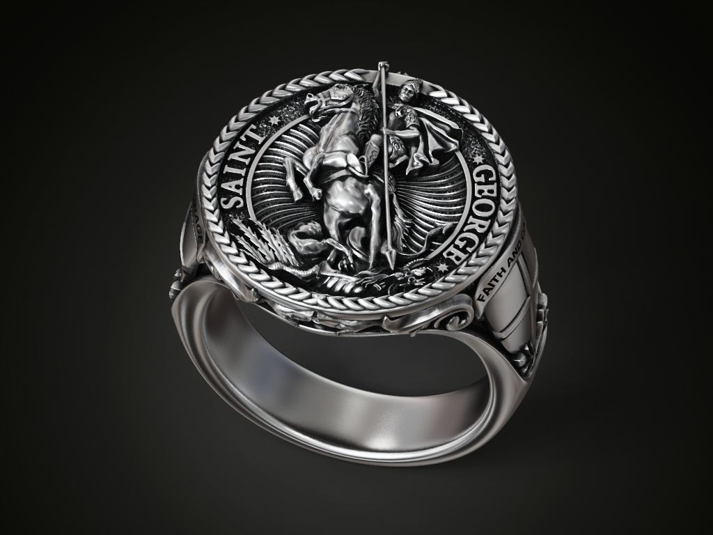 Ring Saint George and the Dragon 3D model 3D printable | CGTrader