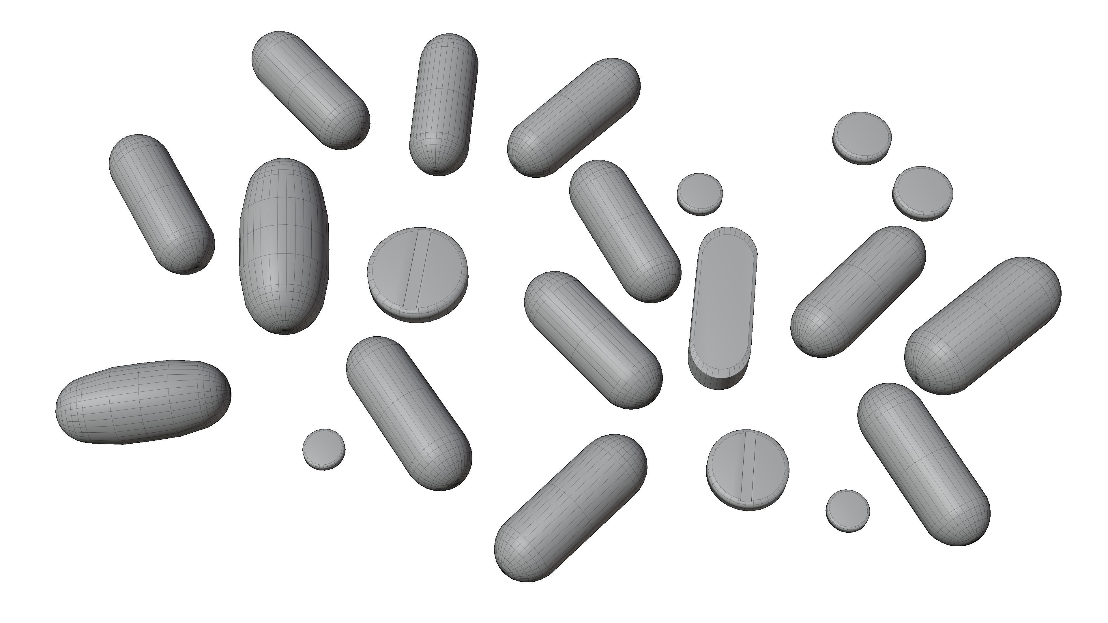 Pills Capsules Drug Medicine Vitamin 3D model | CGTrader