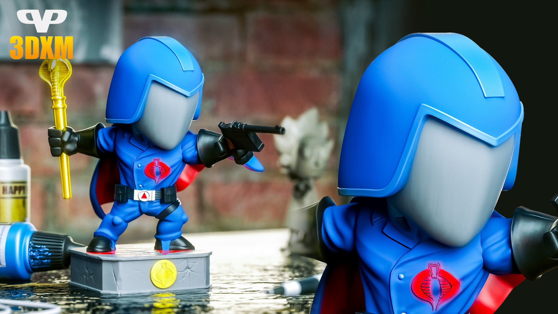 Cobra Commander Chibi STL for 3D Printing ChibiSTL 3DXM 3D model 3D ...