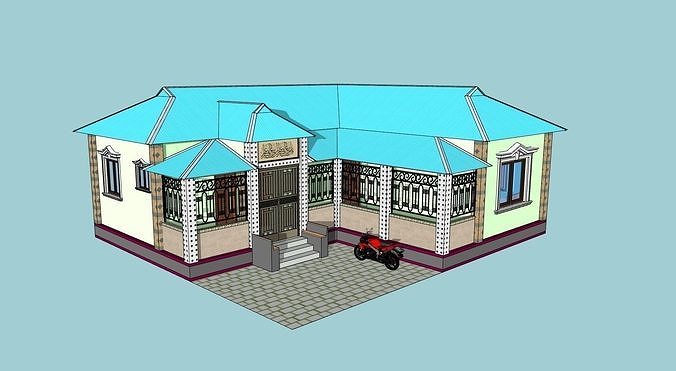 3D model 3 bedroom house design 3bhk house VR / AR / low-poly | CGTrader