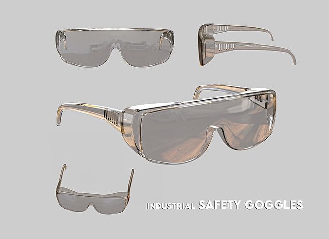 3D model Industrial SAFETY GLASSES transparent VR / AR / low-poly ...