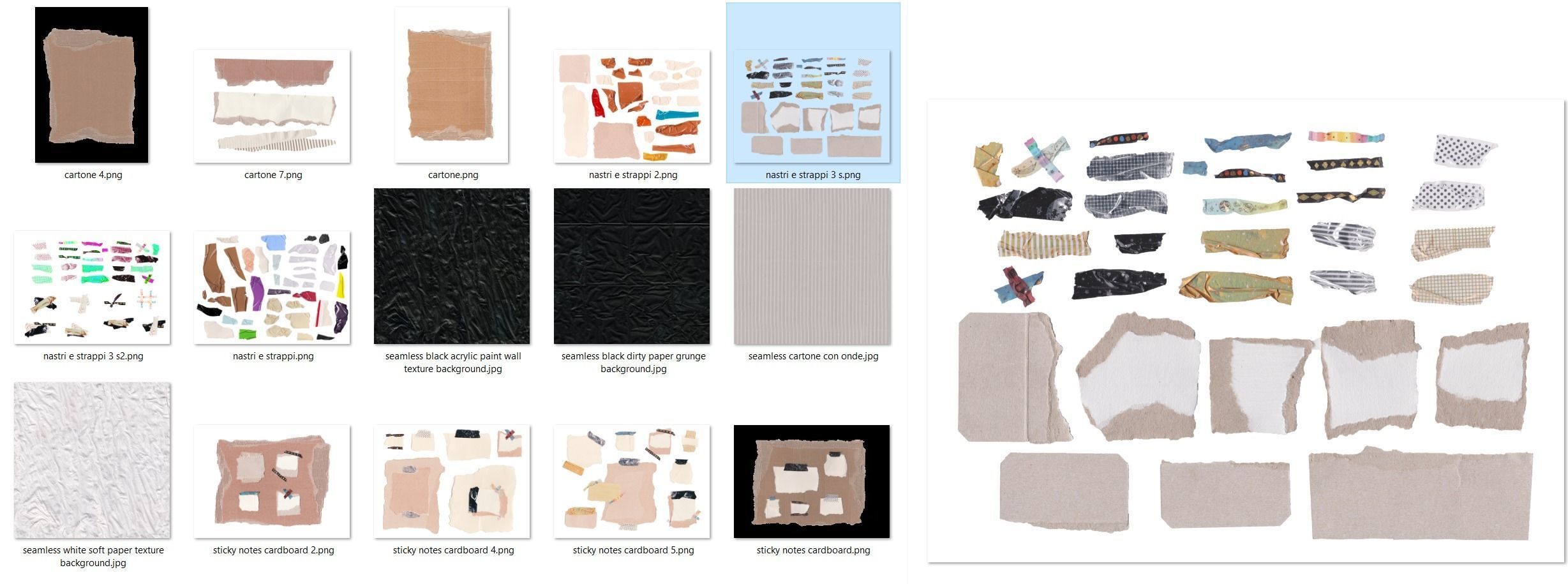 Texture Cardboard and Cute Sticky Notes Set and seamless texture tiles ...