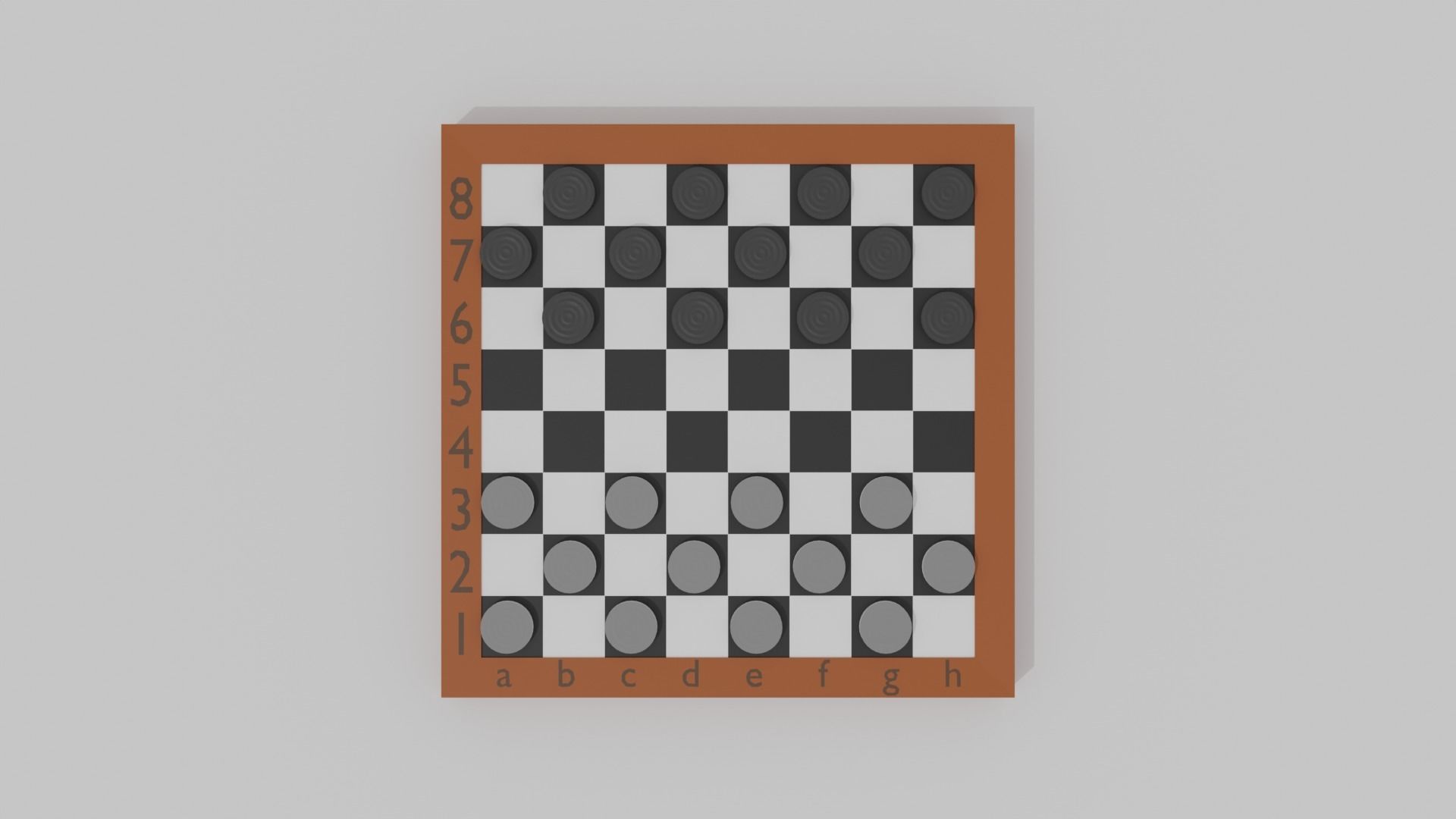 3D model checker figure board VR / AR / low-poly | CGTrader