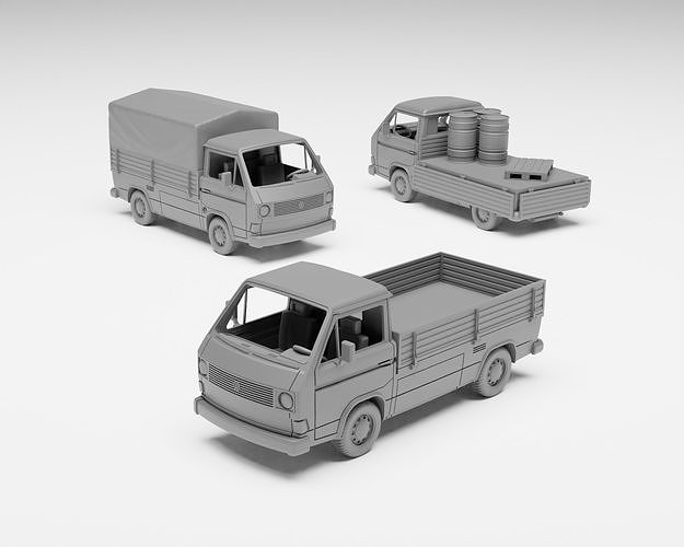 VW T3 Doka- H0 scale van model kit 3D model 3D printable | CGTrader