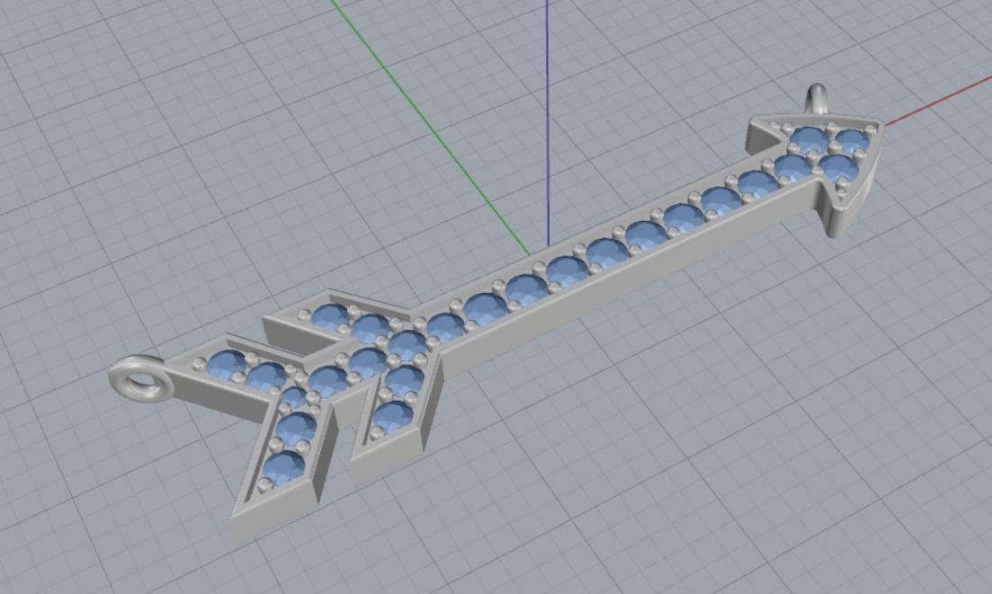 pendant arrow 3D model 3D printable | CGTrader