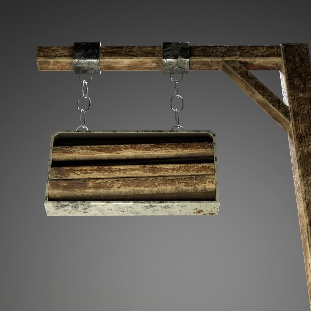 3D model Old Wooden Sign VR / AR / low-poly | CGTrader