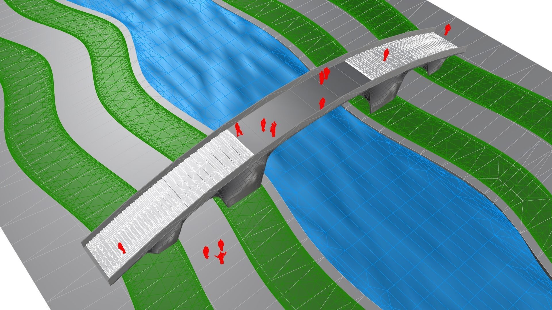 Organic Mesh Pedestrians Bridge 3D model | CGTrader