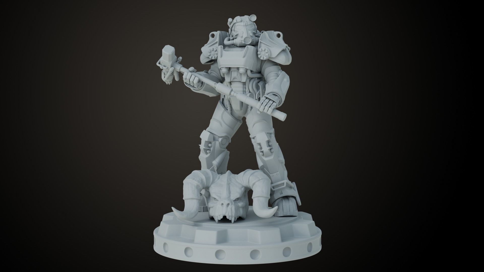 Fallout T60 Battle Pose 3D model 3D printable | CGTrader