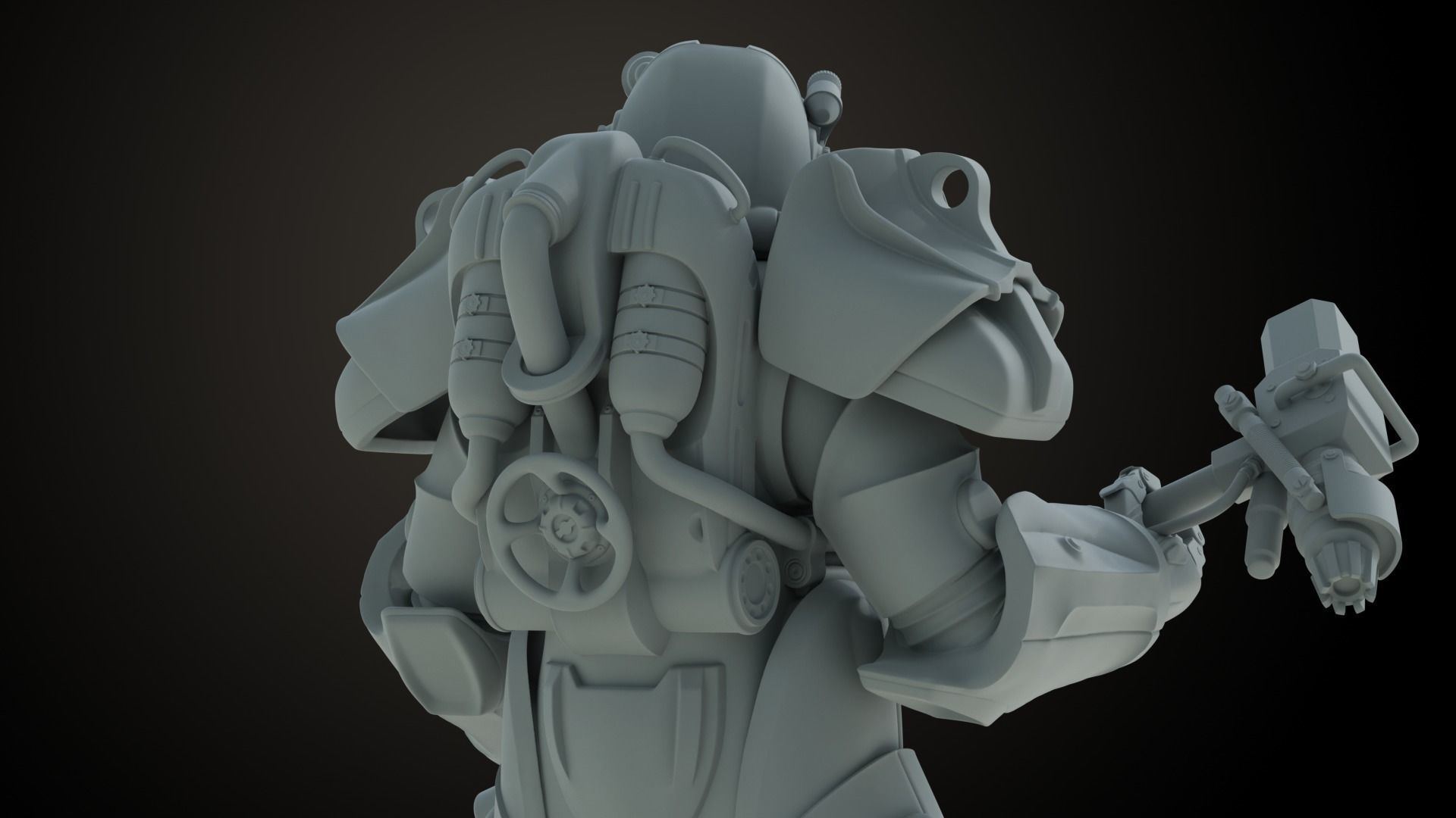 Fallout T60 Battle Pose 3D model 3D printable | CGTrader