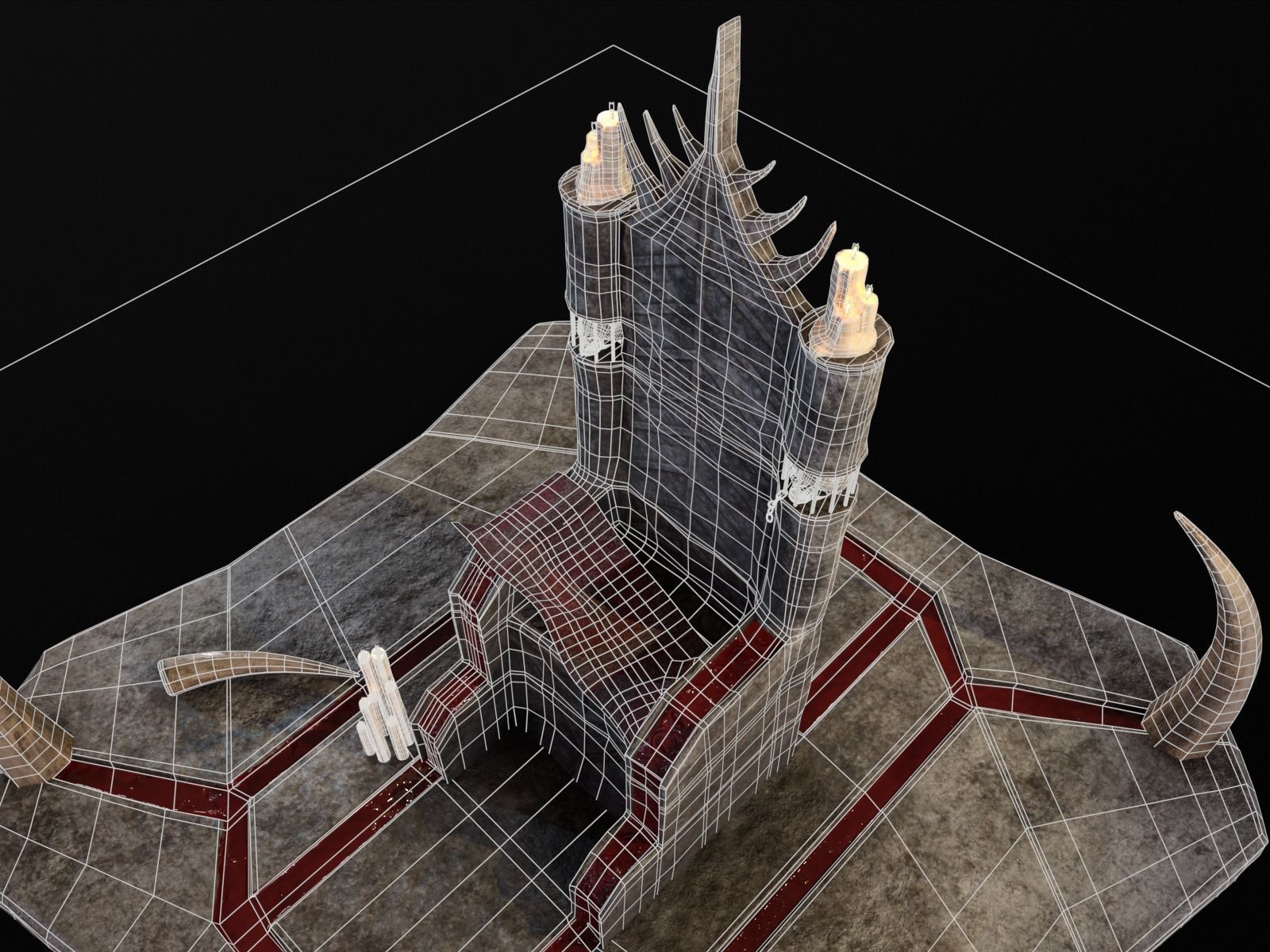 3D model Dark Gothic Medieval Throne VR / AR / low-poly | CGTrader