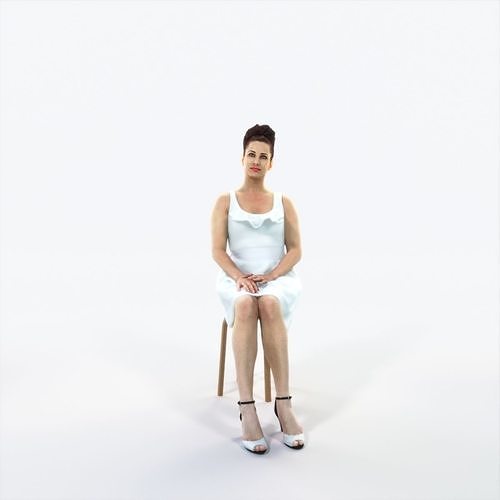 3D model Yearn 22M Listening Sitting Casual Woman VR / AR / low-poly ...