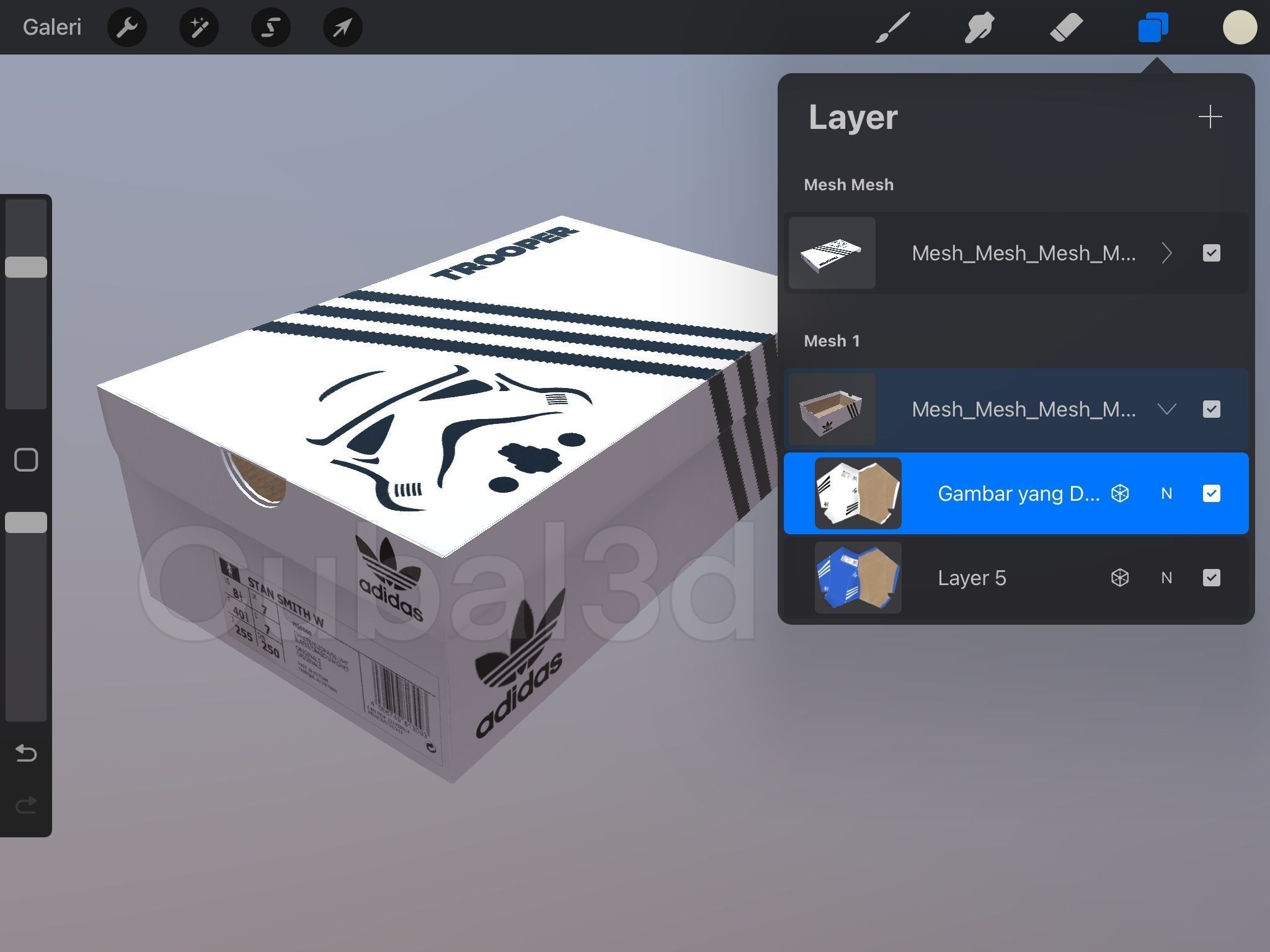 Sneakers Box Adidas and Nike 3D Procreate 3D model | CGTrader