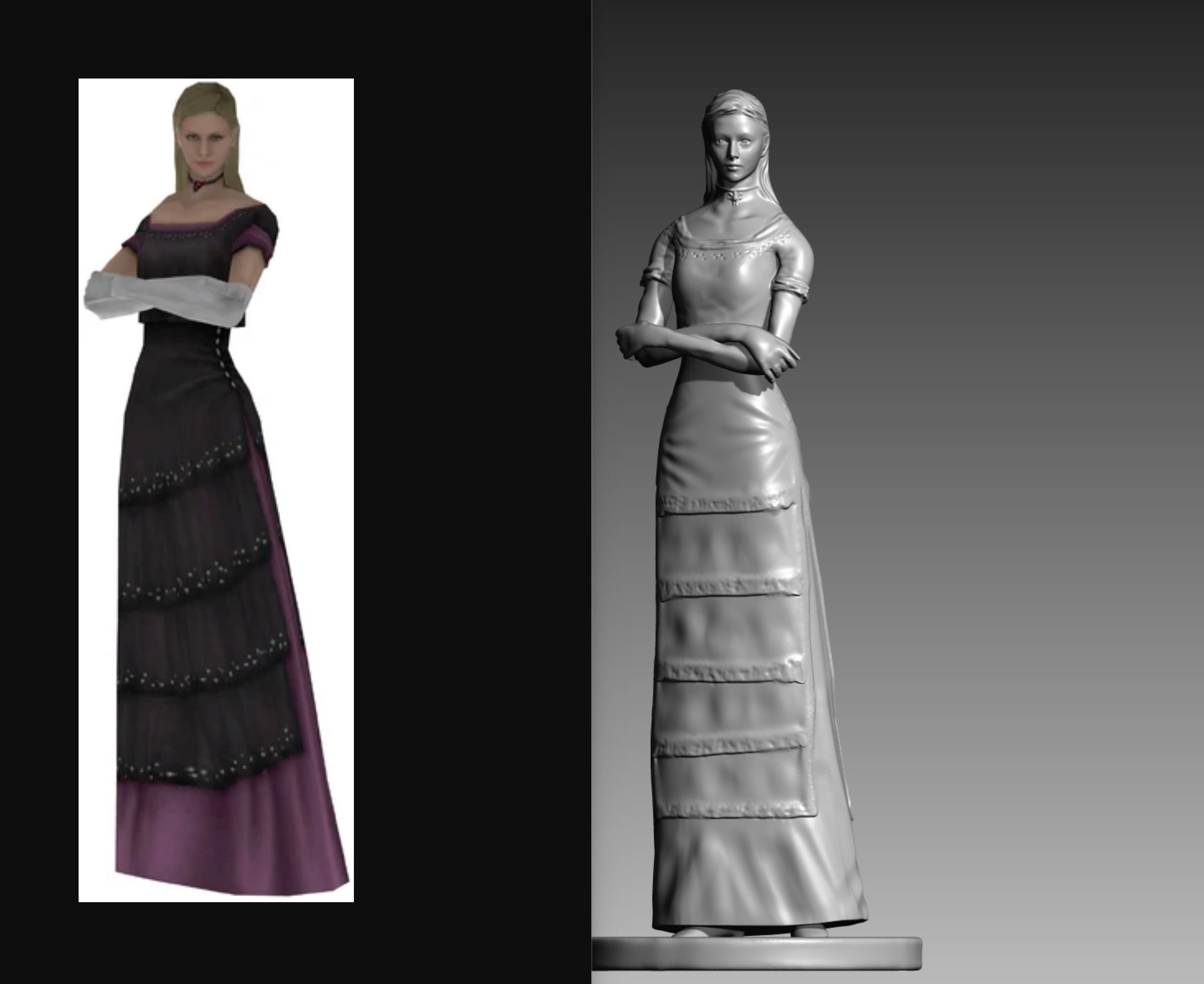 Alexia Ashford Resident Evil Code Veronica OBJ and STL 3D model 3D ...