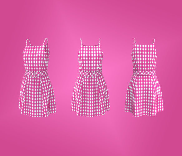 3D model Women Woven Barbie Dress VR / AR / low-poly | CGTrader