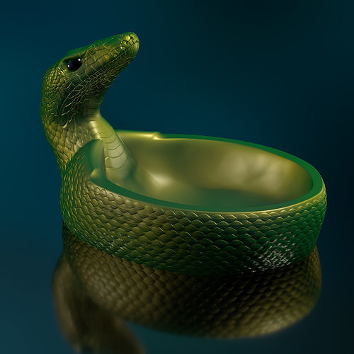 Snake Motif Container -STL 3D Print Model High-Polygon 3D model 3D ...