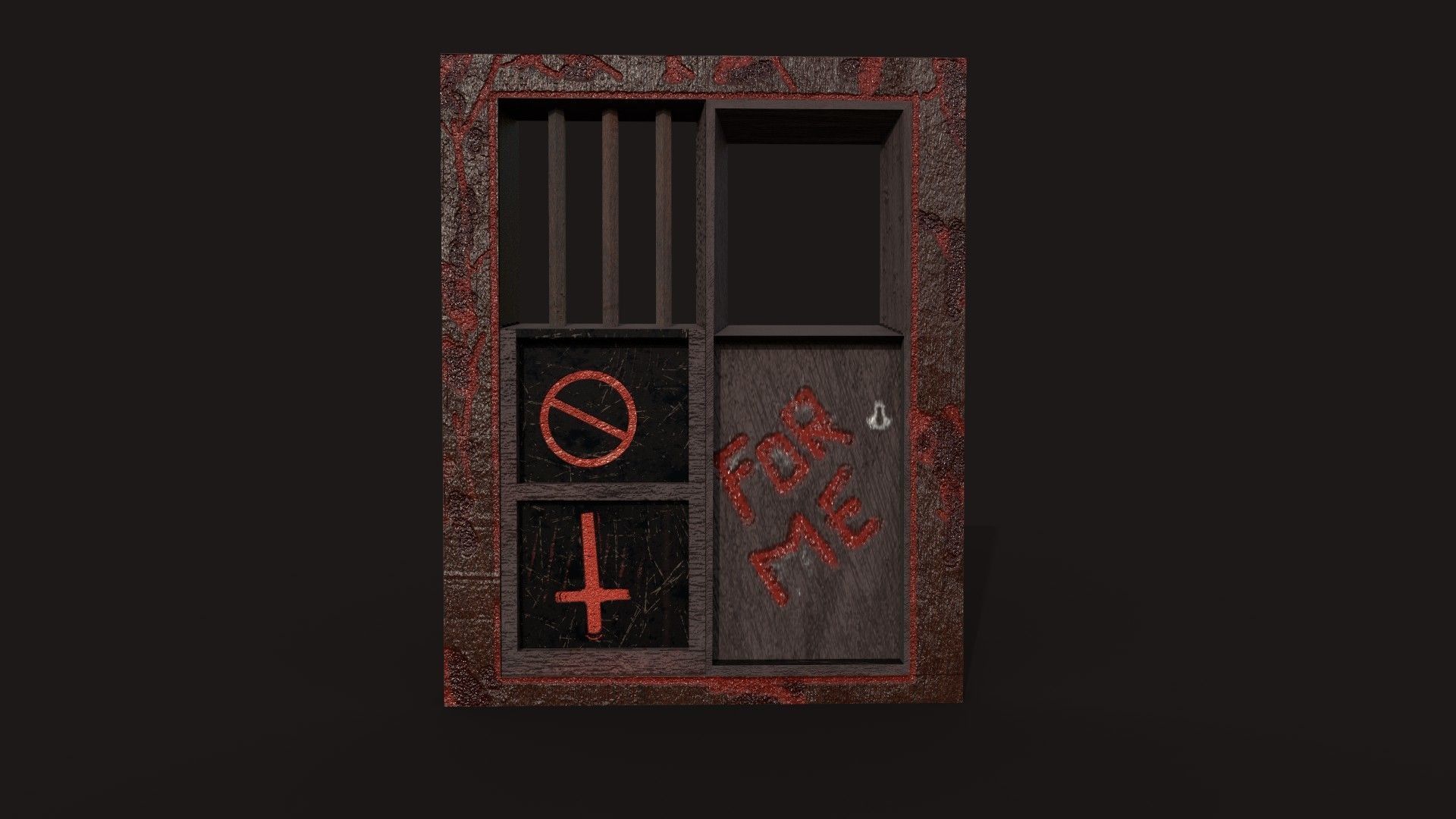 3D model Horror Mansion Gothic House Bloodstained Walls Cursed Doors VR ...