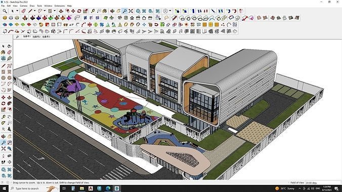 kindergarden education building sketchup model 3D model | CGTrader
