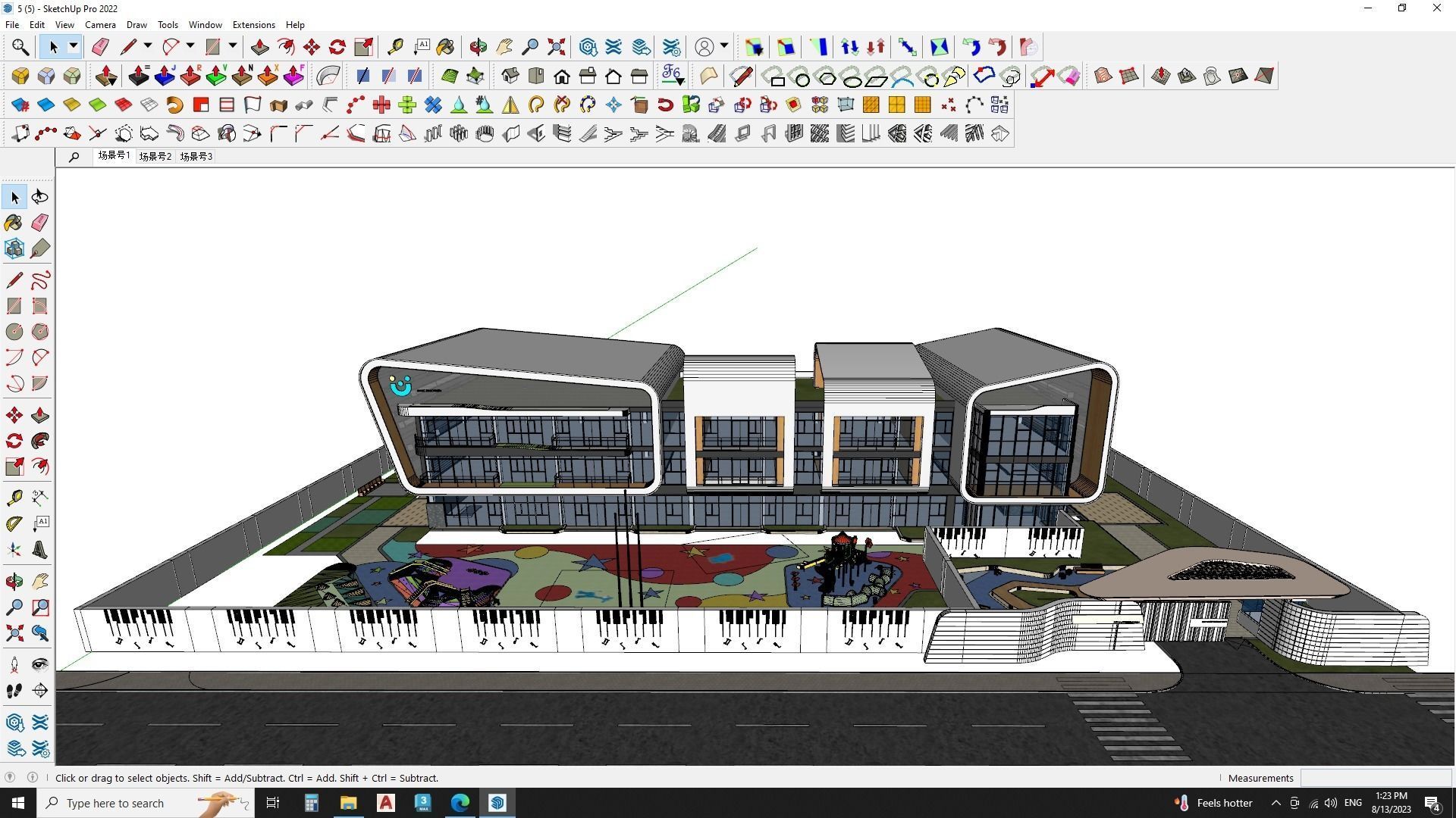 kindergarden education building sketchup model 3D model | CGTrader