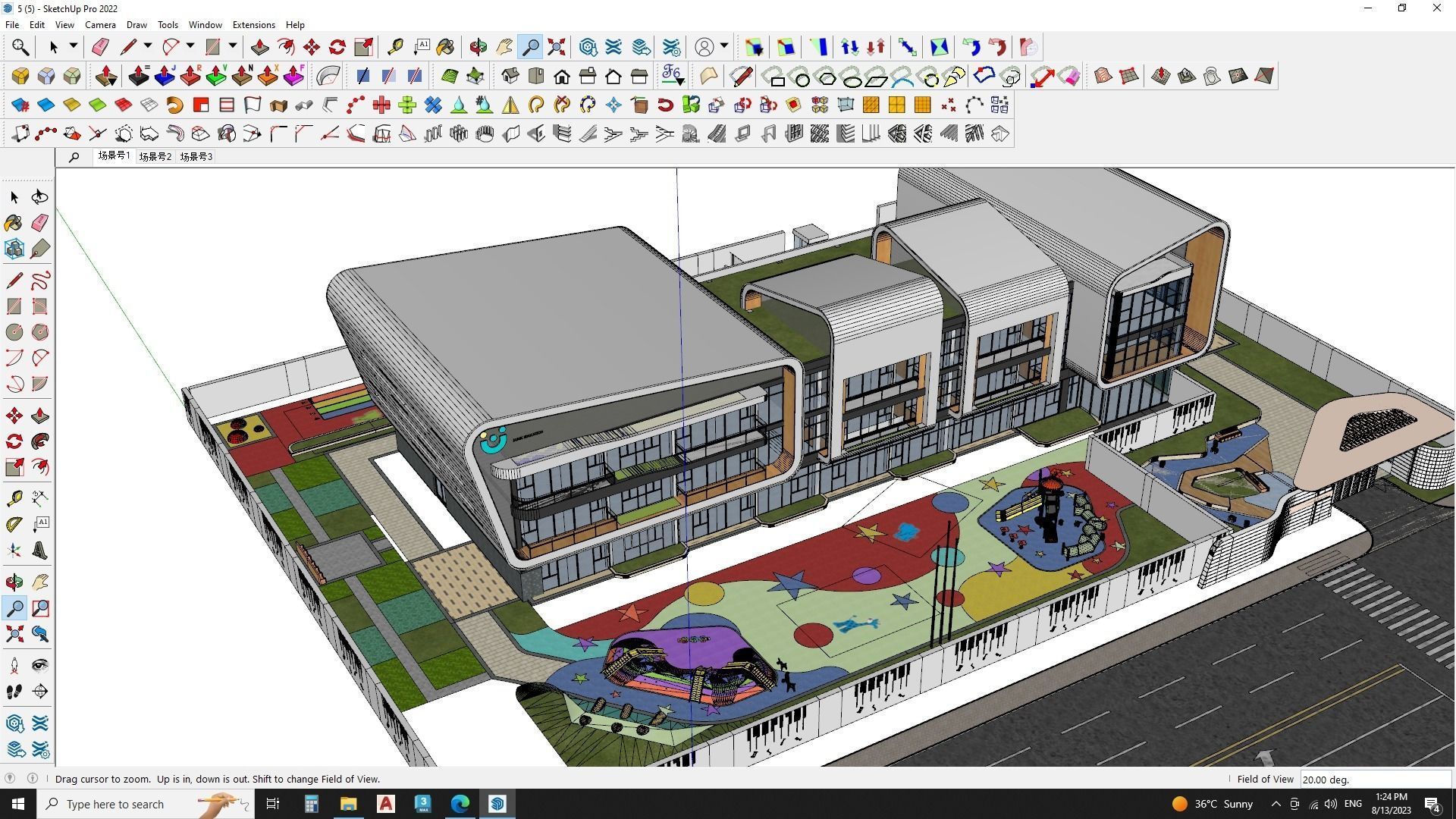kindergarden education building sketchup model 3D model | CGTrader
