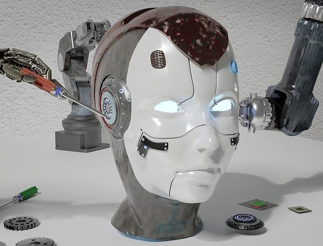 Robot head 3D model | CGTrader