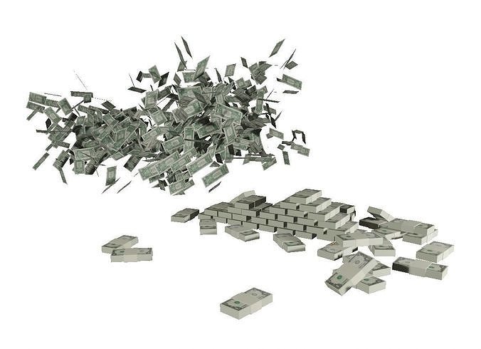 3D model USD Money Piles Stacks 3D MODEL VR / AR / low-poly | CGTrader