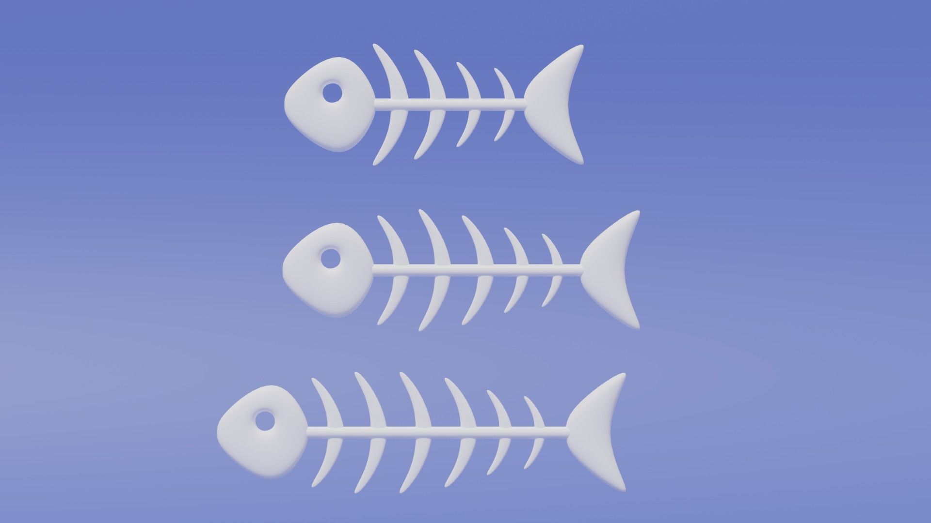 Cartoon Fish Bones Collection 3D model | CGTrader
