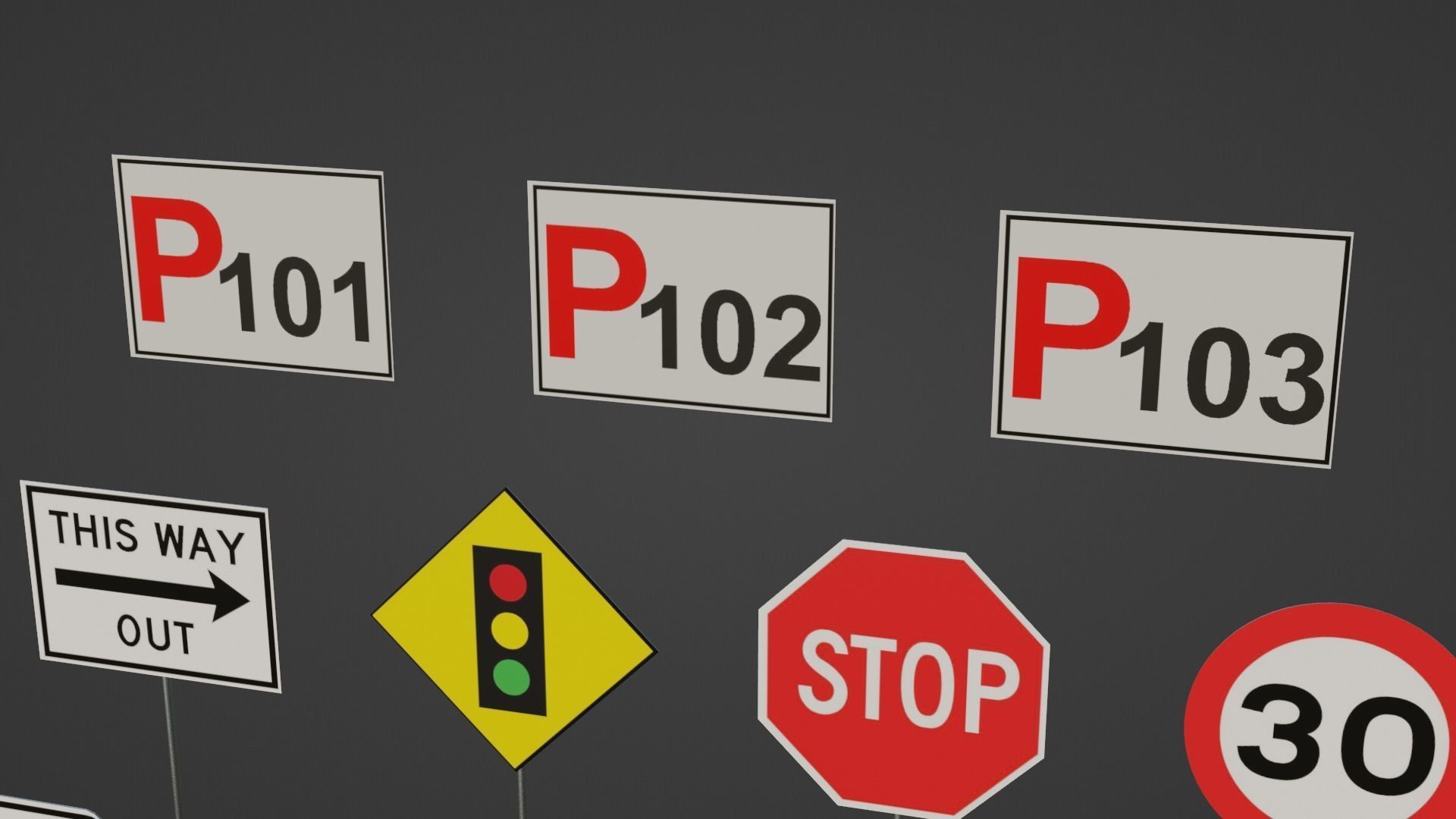 3D model Signs and Road Signs VR / AR / low-poly | CGTrader