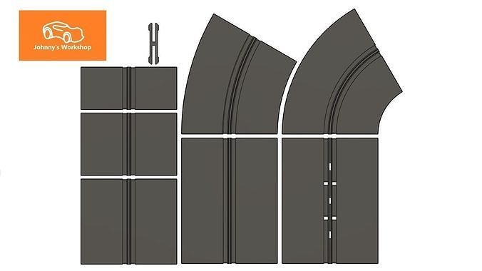 Single Lane Slot Car Track System free 3D model 3D printable | CGTrader